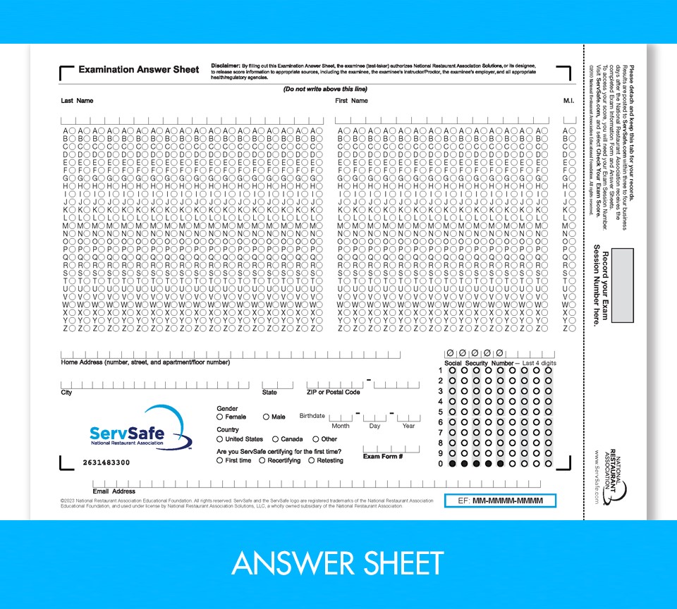 Servsafe 8th Edition Answer Sheet Servsafe 8th Edition Answer Sheet